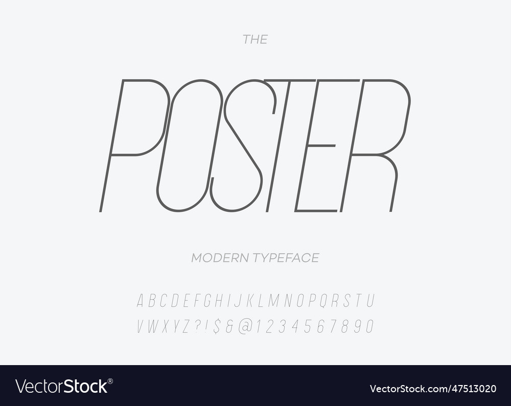 Poster Font Slanted Style Modern Typography Vector Image
