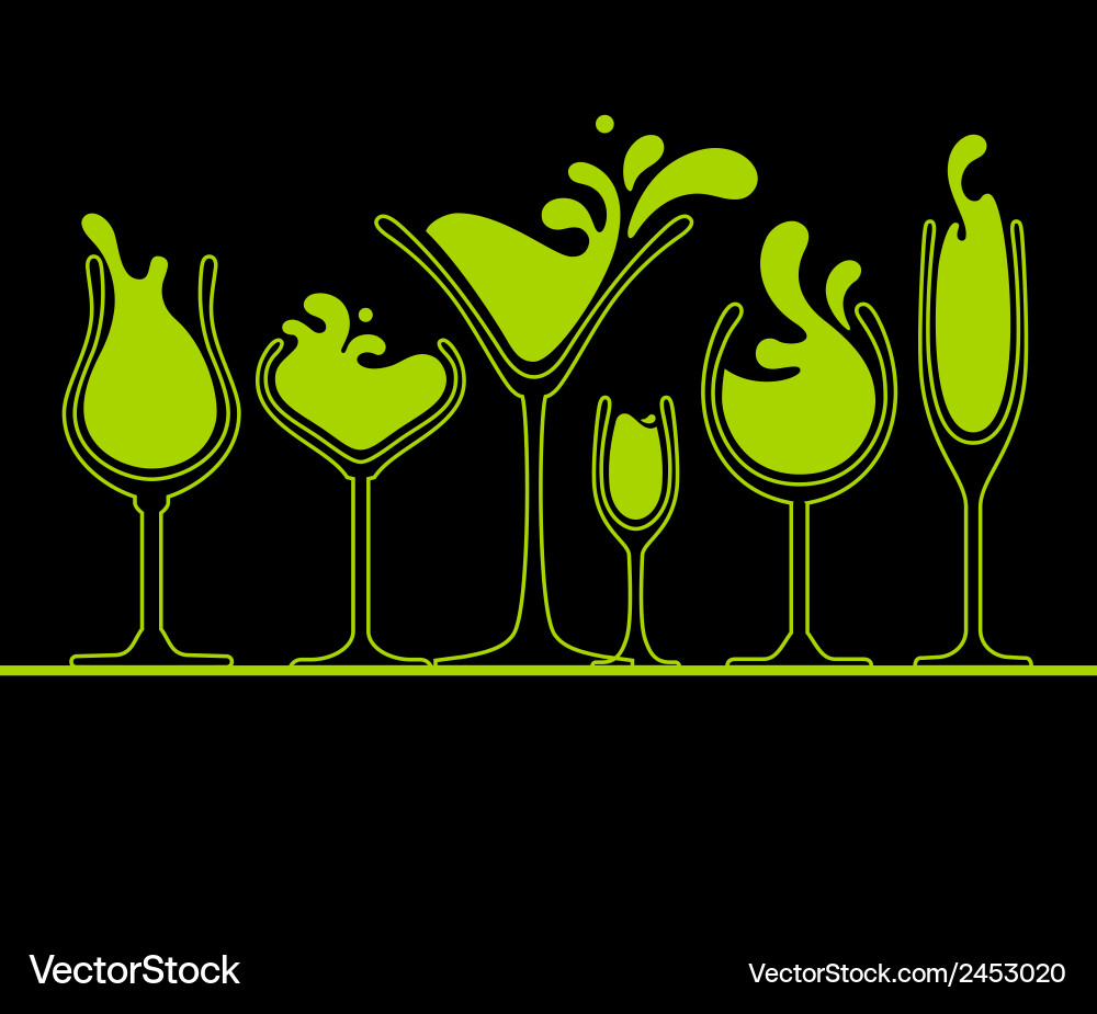 Set of splash wine glass Royalty Free Vector Image