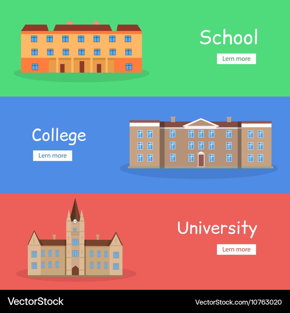 Set school college and university banners Vector Image