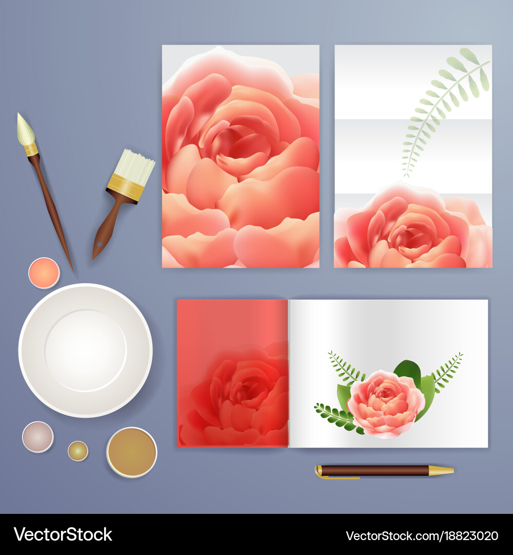 Wedding card or invitation with abstract floral Vector Image