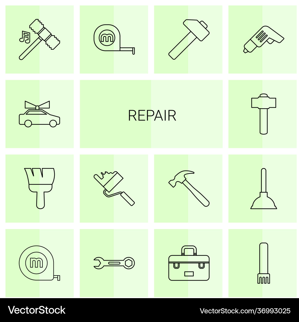 14 repair icons Royalty Free Vector Image - VectorStock