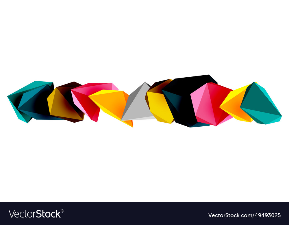 3d low poly triangle design elements Royalty Free Vector