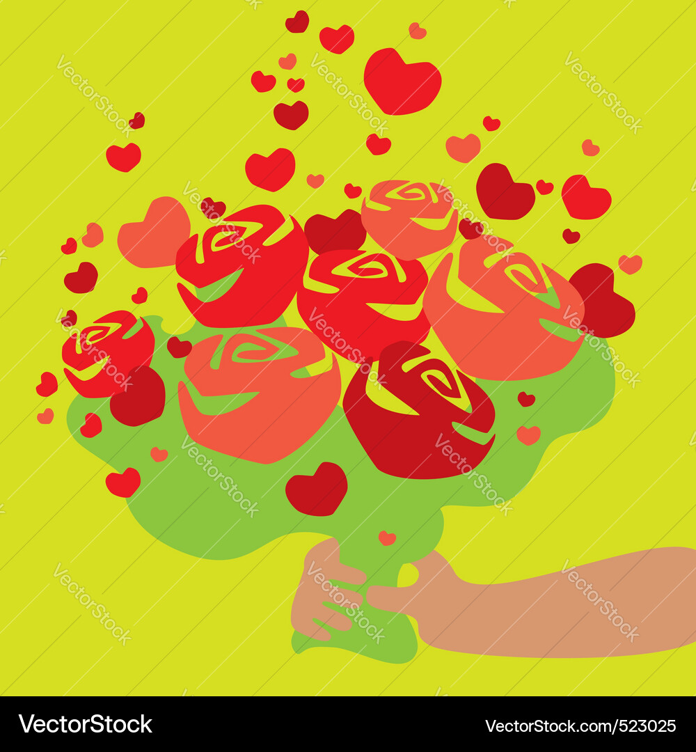 Bouquet of roses Royalty Free Vector Image - VectorStock