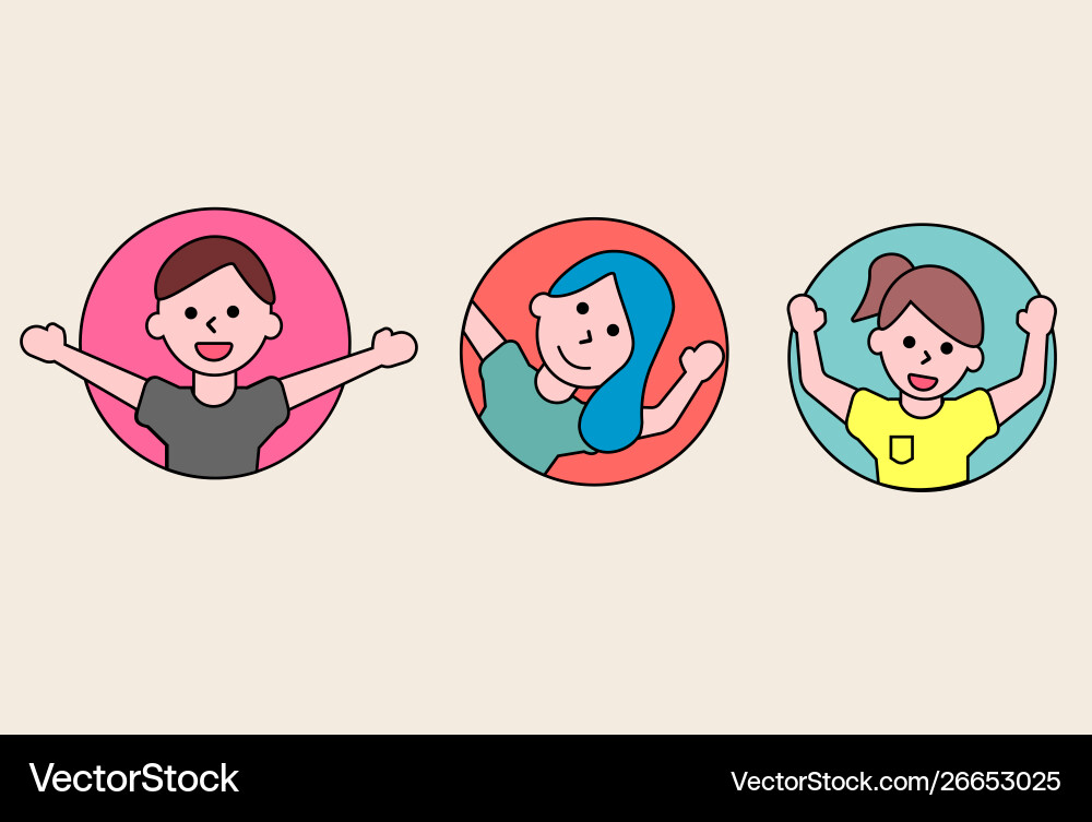 Characters people girl Royalty Free Vector Image