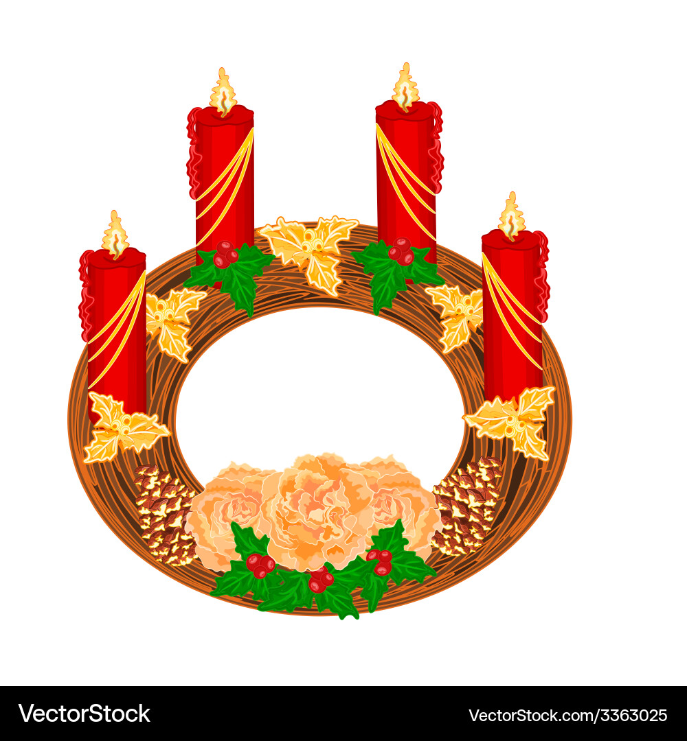 Christmas decoration circular advent wreath Vector Image