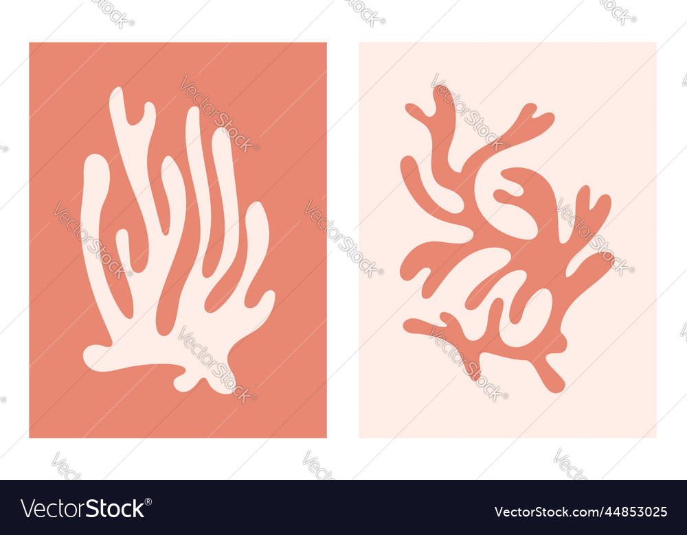 Corals set Royalty Free Vector Image - VectorStock