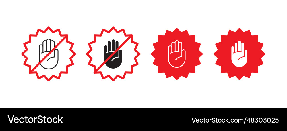Dont touch icons notice do not touch warning sign Vector Image