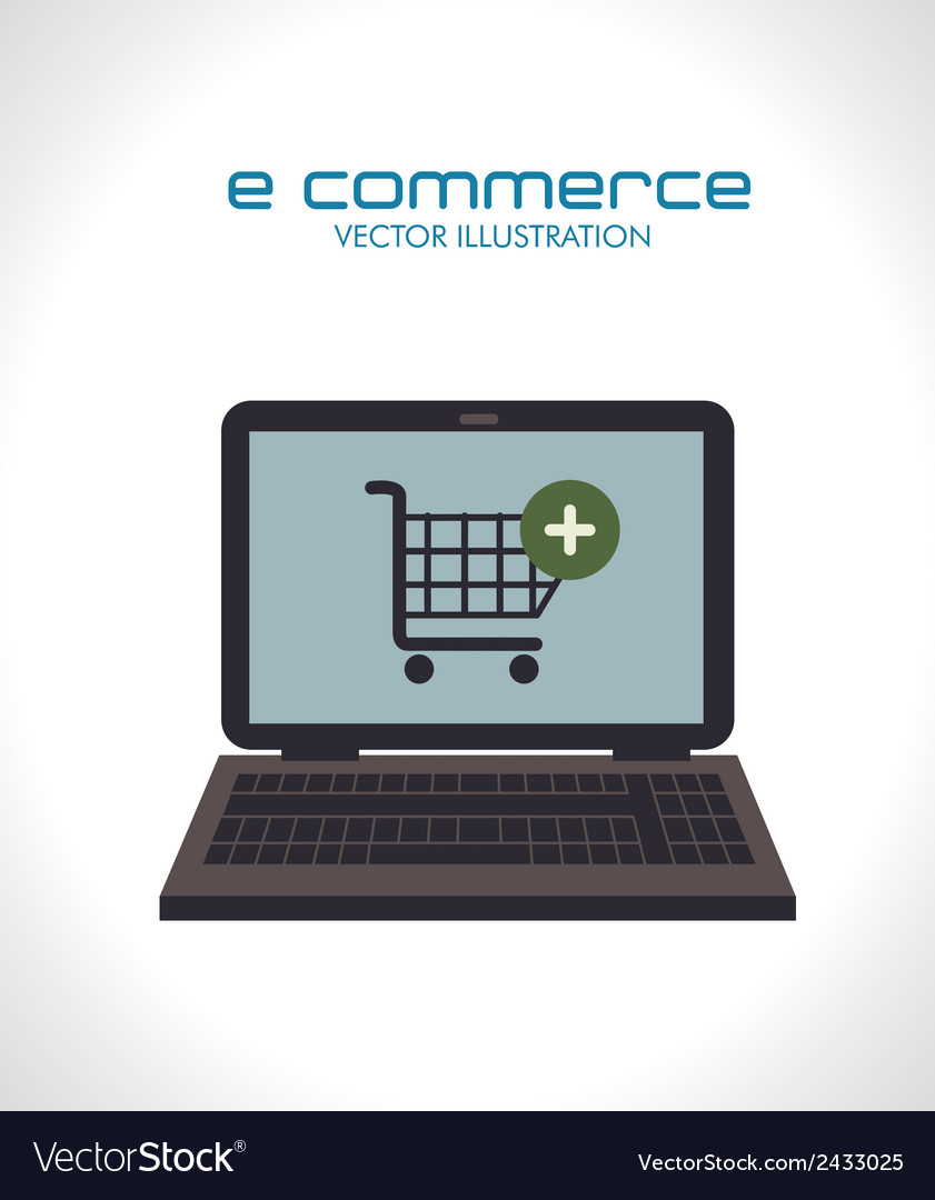 Ecommerce design over gray background Royalty Free Vector