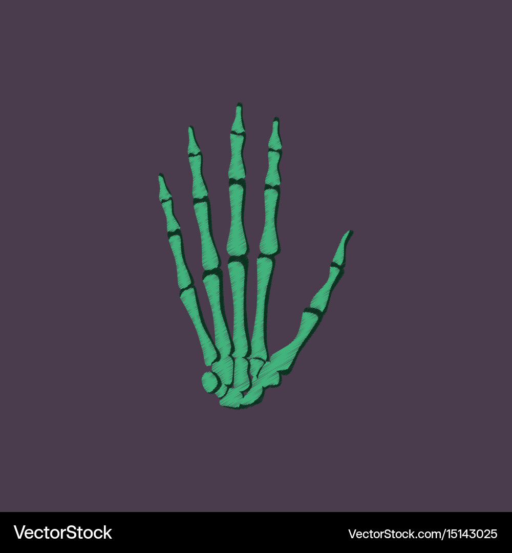 Flat shading style icon wrist bone Royalty Free Vector Image