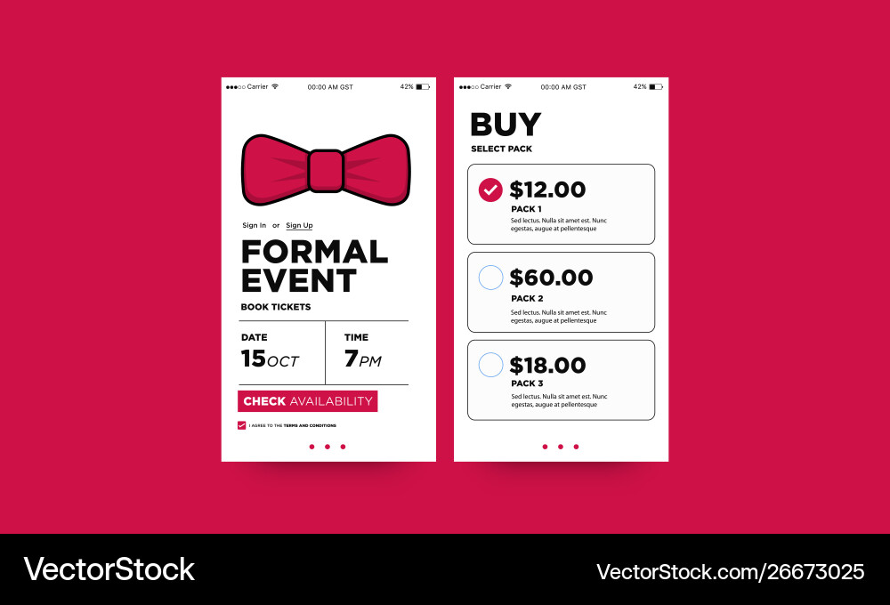 Formal event with bow tie Royalty Free Vector Image