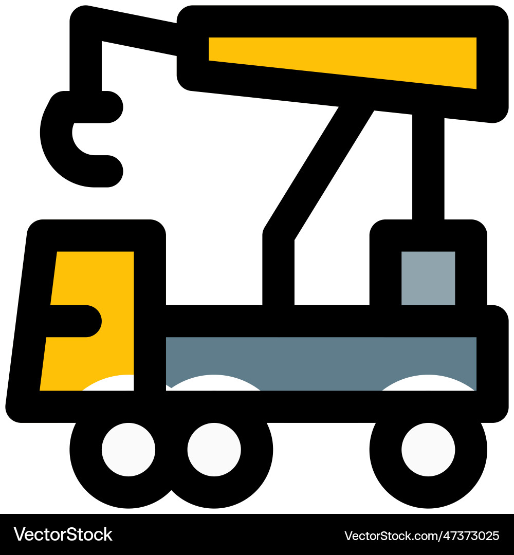 Heavy machine with hoist rope crane Royalty Free Vector