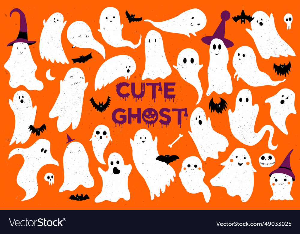 Little cute ghosts collection ghost Royalty Free Vector