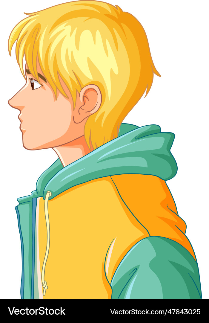 Side of man cartoon Royalty Free Vector Image - VectorStock