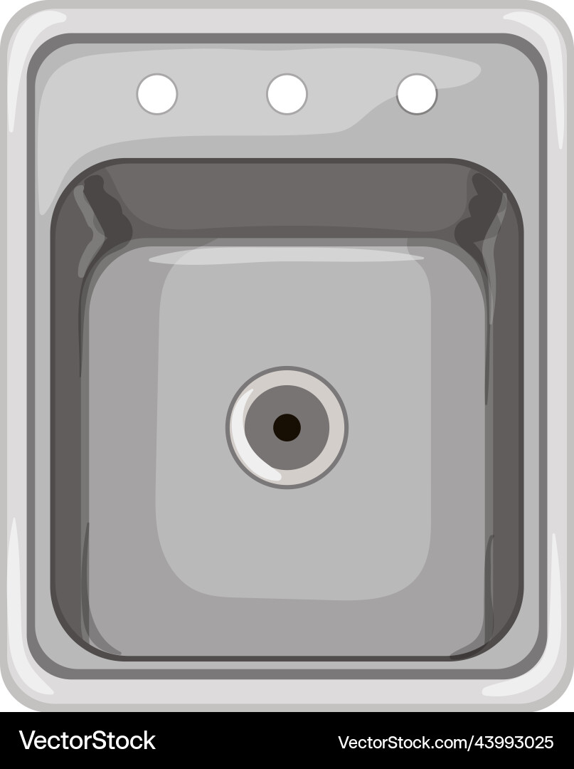 Stainless metal sink cartoon Royalty Free Vector Image