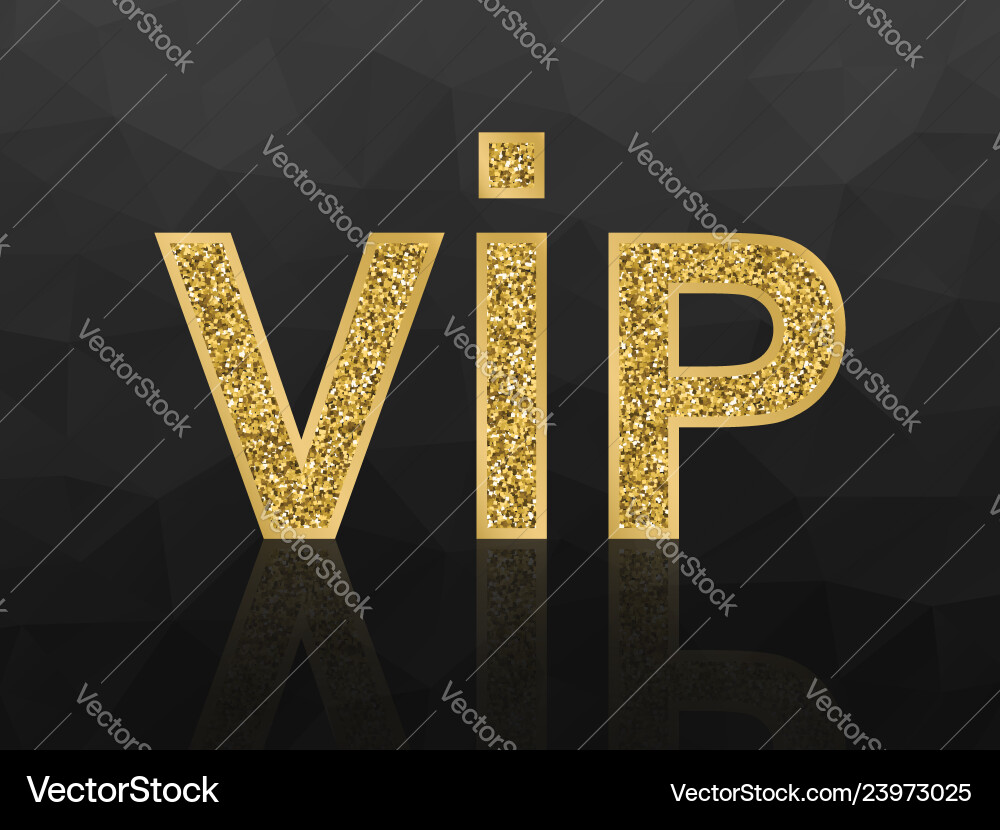 Vip golden glittering symbol Royalty Free Vector Image