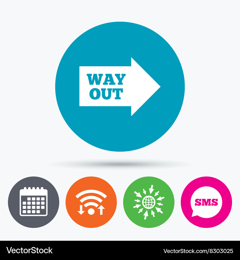 Way out right sign icon arrow symbol Royalty Free Vector