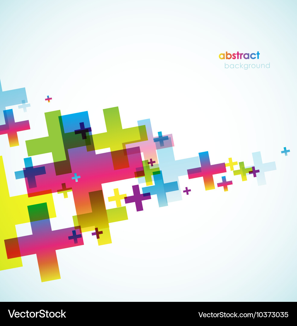 Abstract colored wallpaper with plus signs Vector Image