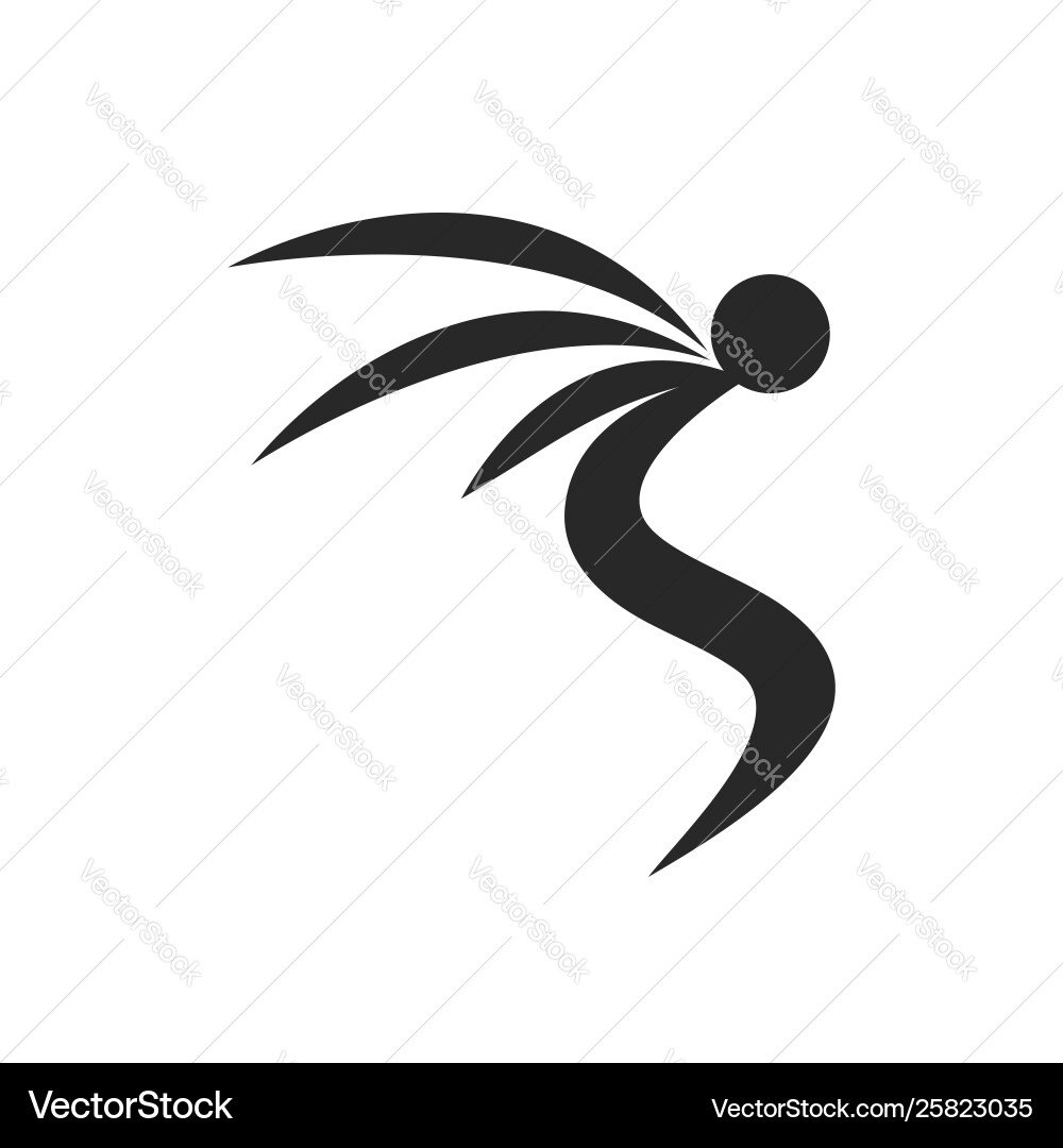 Abstract swoosh flying runner symbol design Vector Image