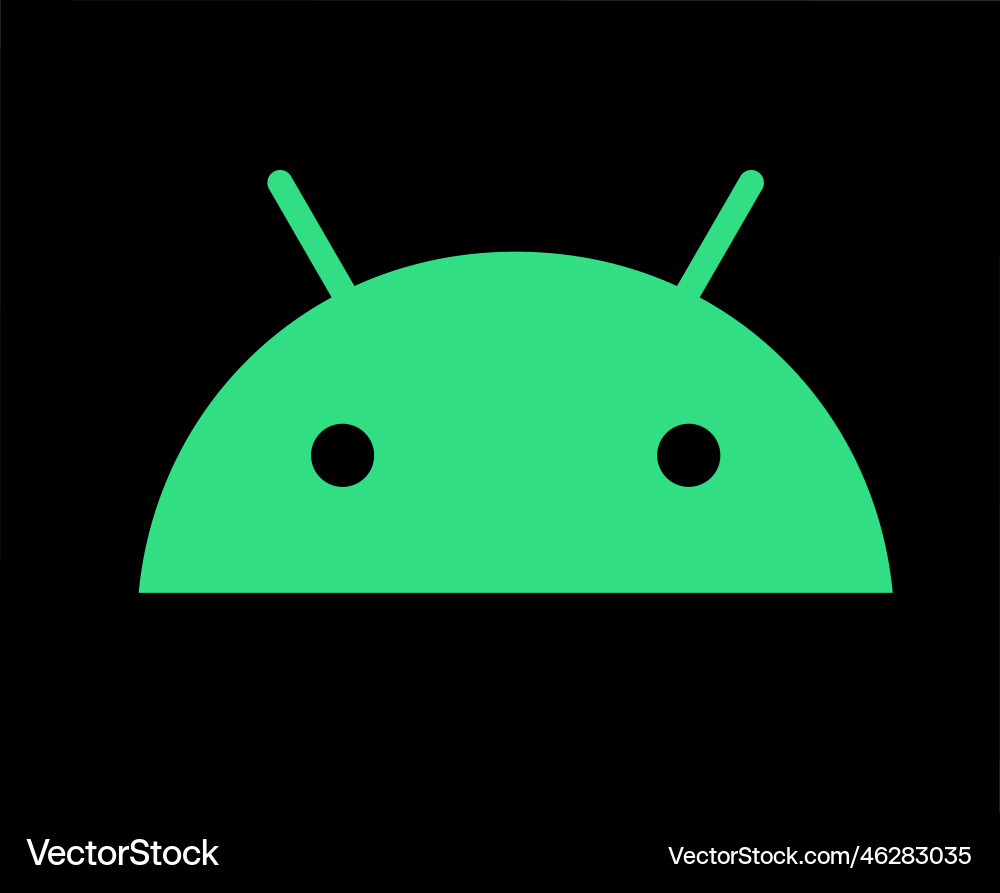 Android logo icon symbol black and green design Vector Image