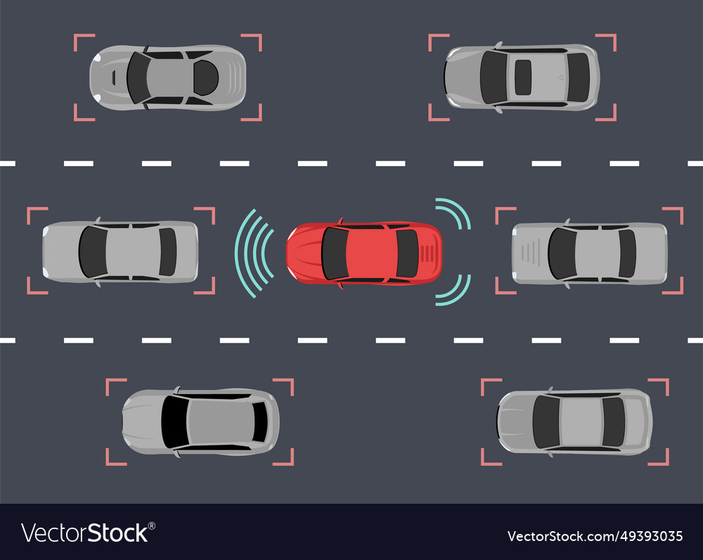 Autonomous car icon drive sensor digital Vector Image