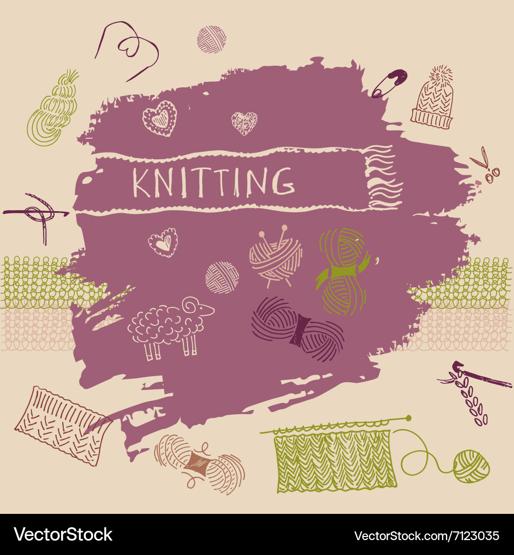 Banner Crafts knitting and crochet Royalty Free Vector Image