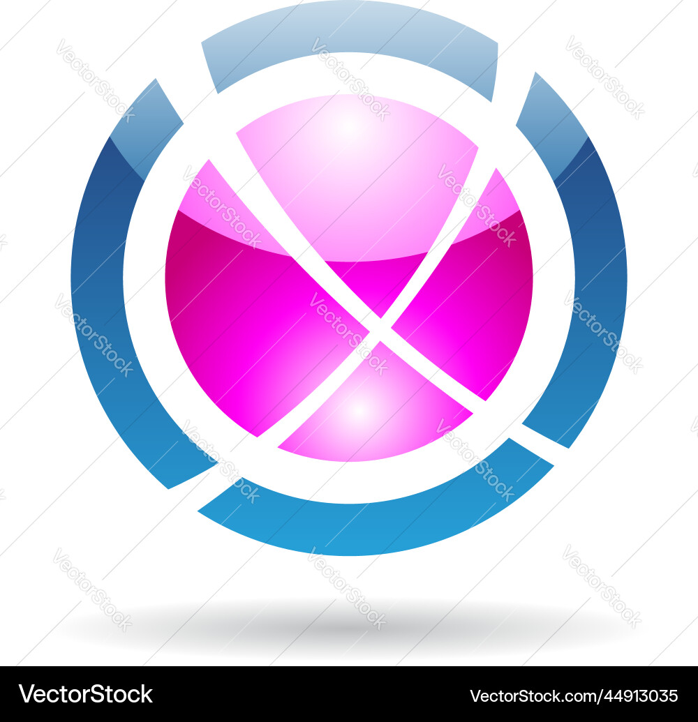 Blue and magenta glossy orbit like abstract logo Vector Image