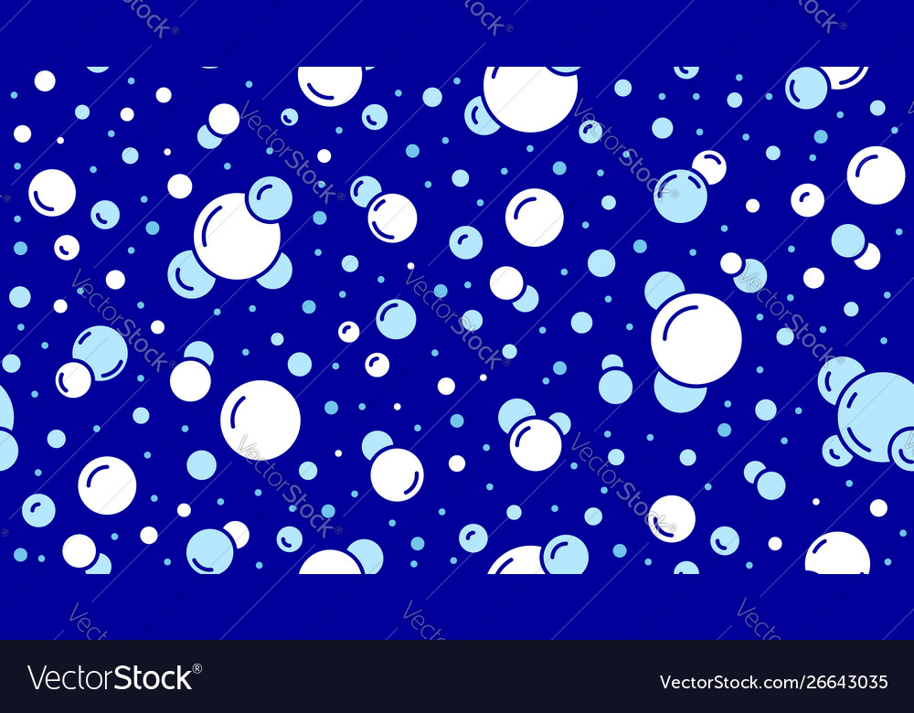 Bubbles seamless pattern with flat line Royalty Free Vector