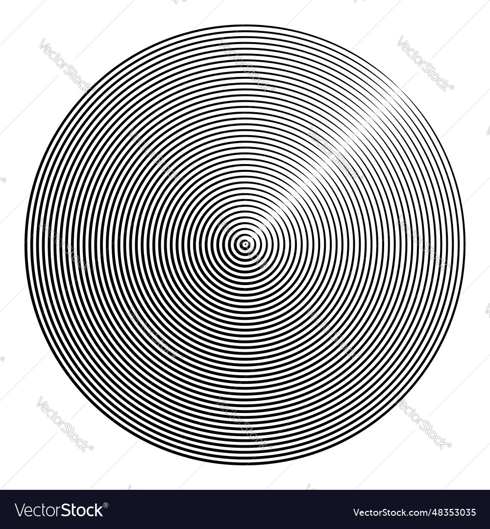 Circular concentric circle lines pattern Vector Image