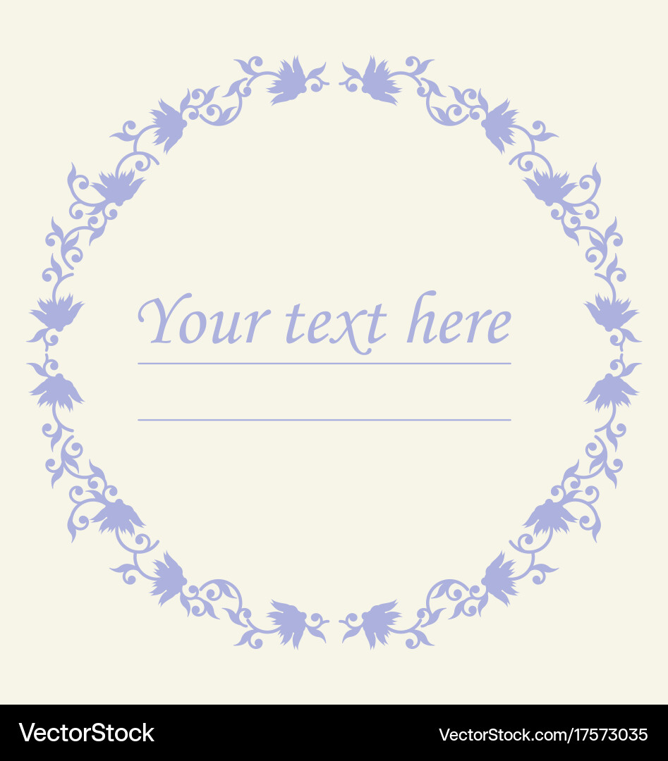 Decorative circle frame with flowers and leaves Vector Image