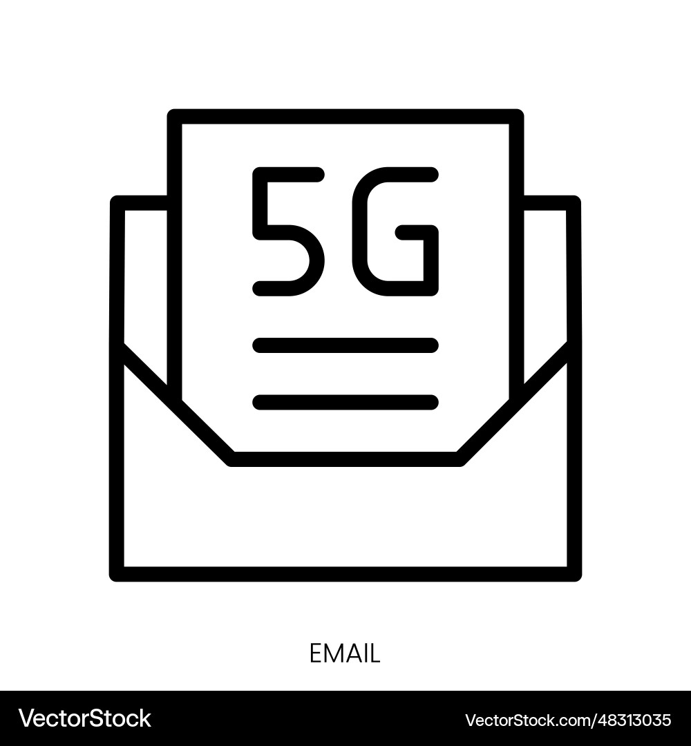 Email icon line art style design isolated Vector Image