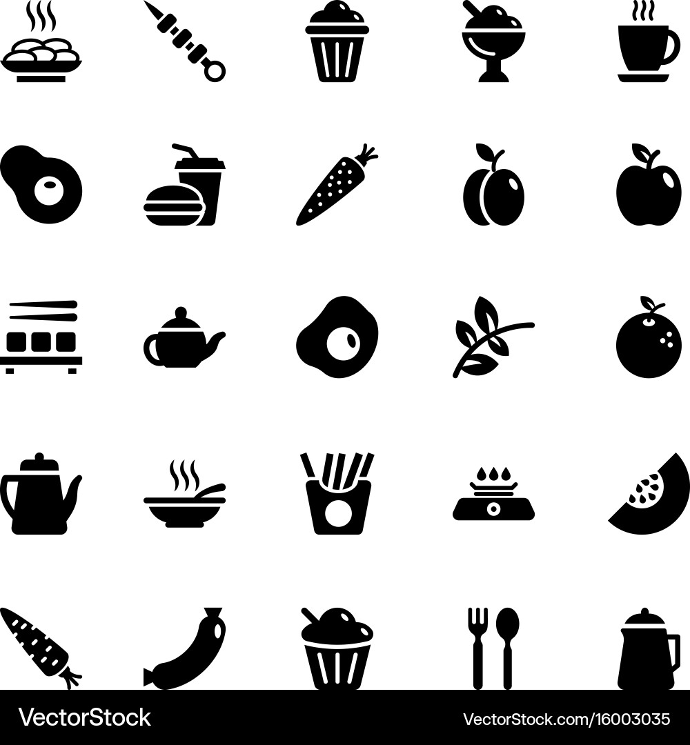 Food icons 1 Royalty Free Vector Image - VectorStock