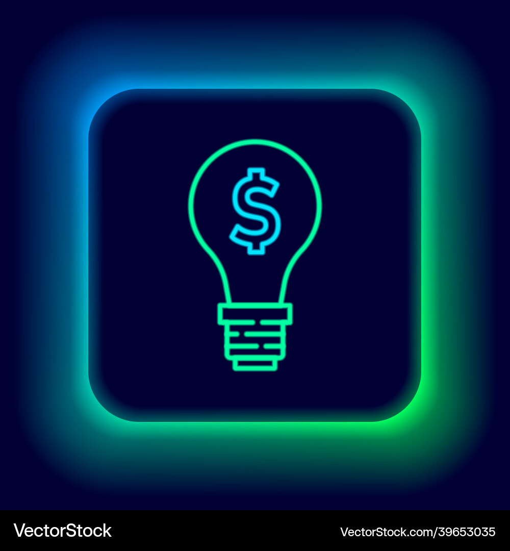 Glowing neon line light bulb with dollar symbol Vector Image