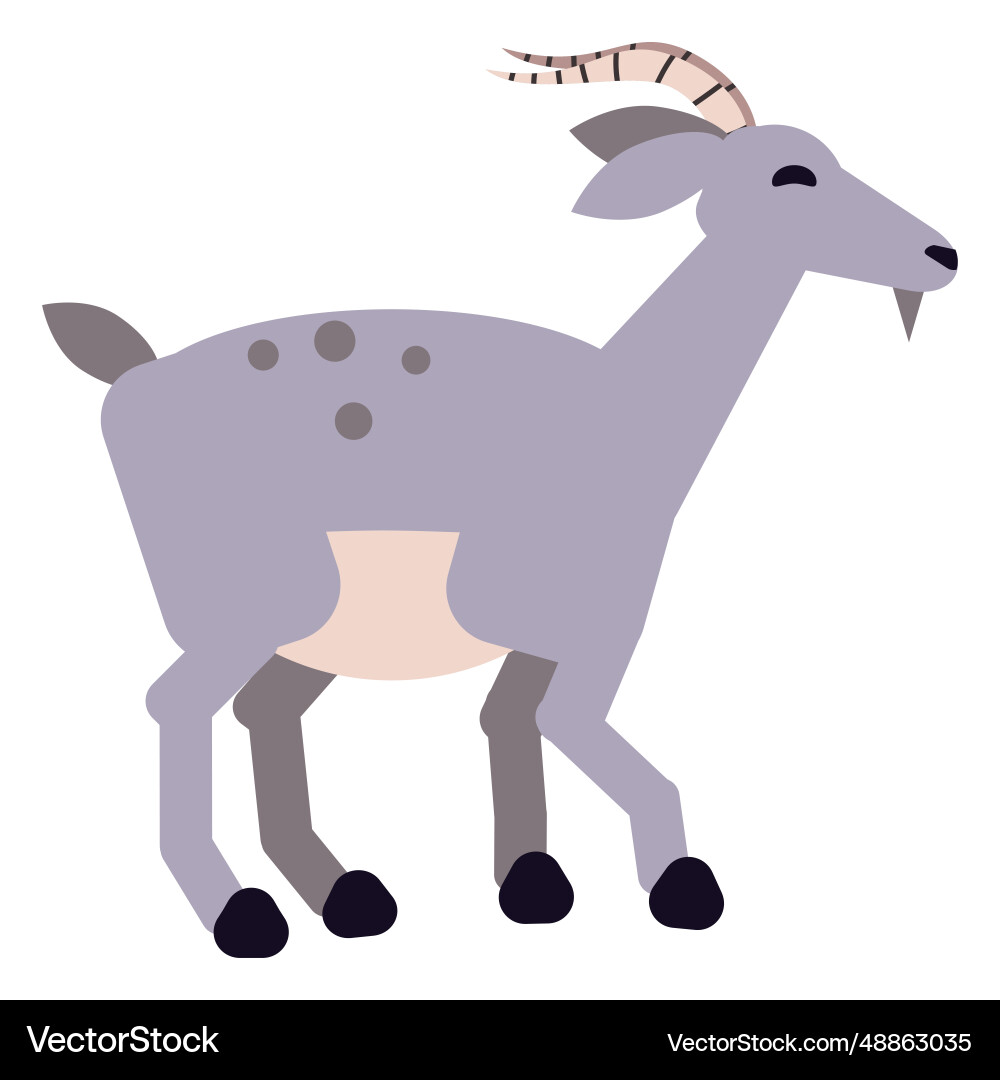 Goat horn hoof tail rounded flat Royalty Free Vector Image