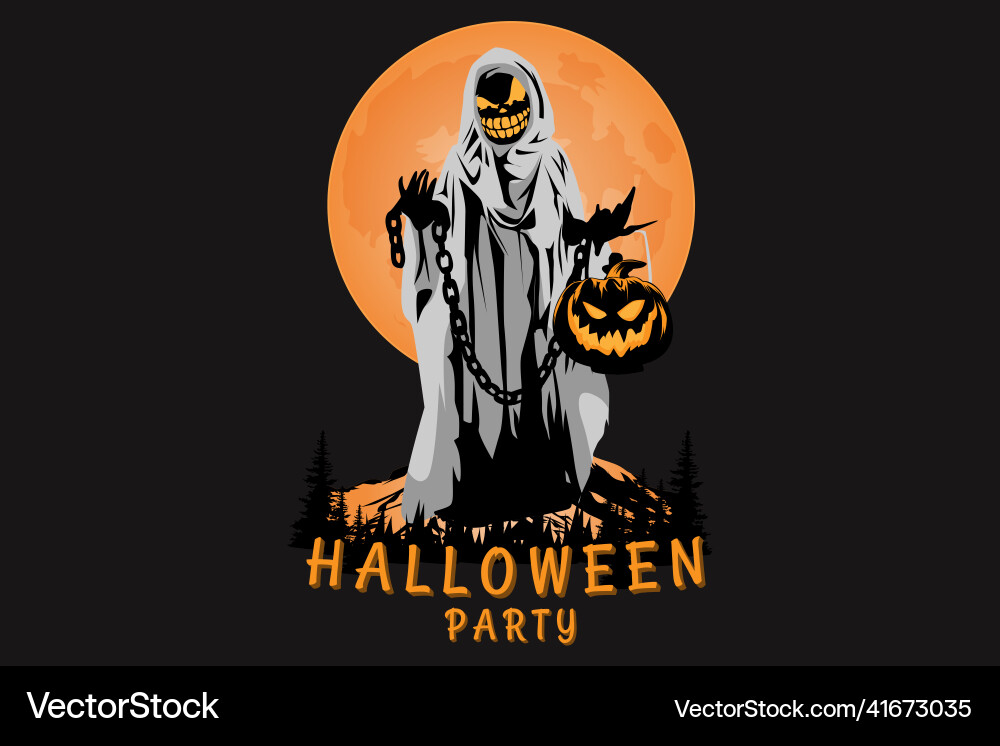 Halloween party silhouette design Royalty Free Vector Image