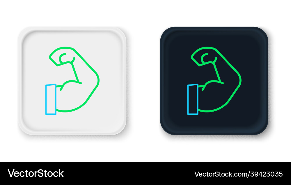 Line bodybuilder showing his muscles icon isolated