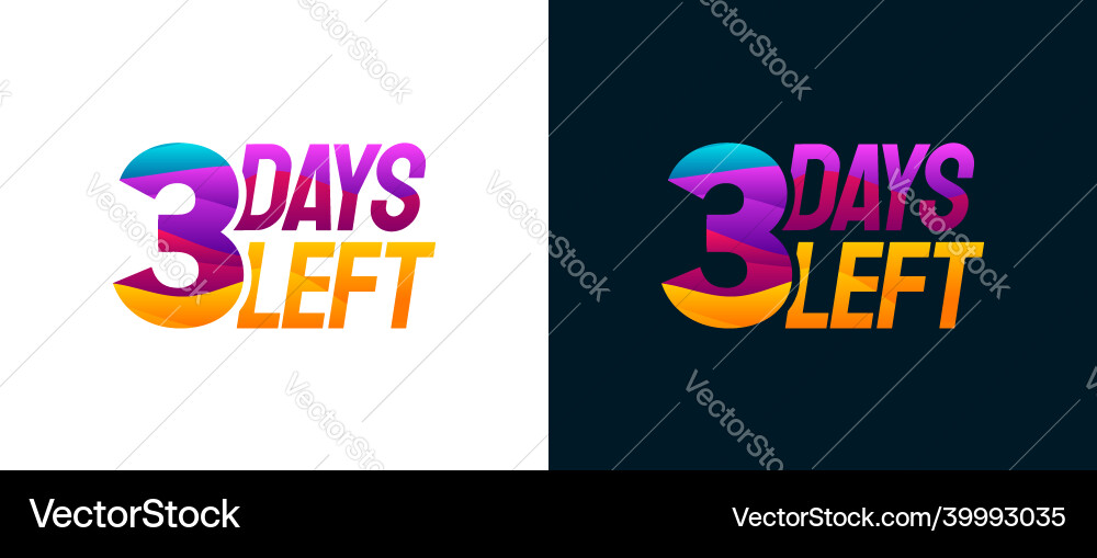 Modern colorful countdown left days banner number Vector Image