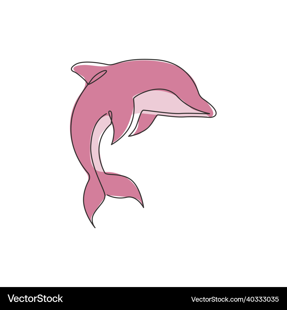 One continuous line drawing of friendly cute Vector Image