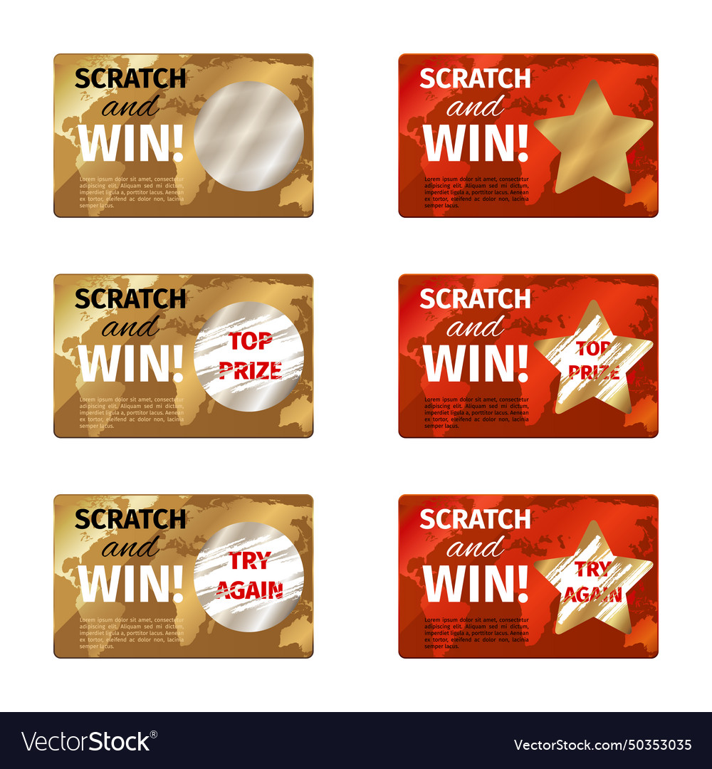 Scratch card design template Royalty Free Vector Image