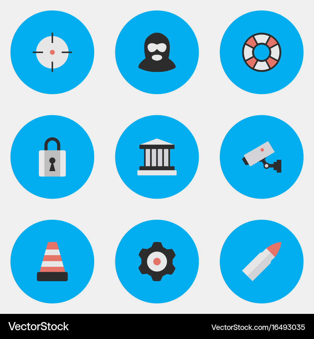 Set of simple offense icons Royalty Free Vector Image