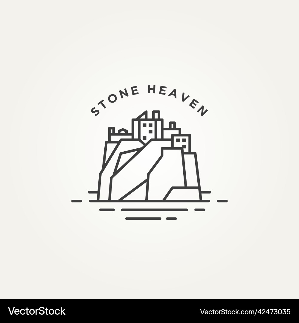Stone heaven line art logo icon template design Vector Image