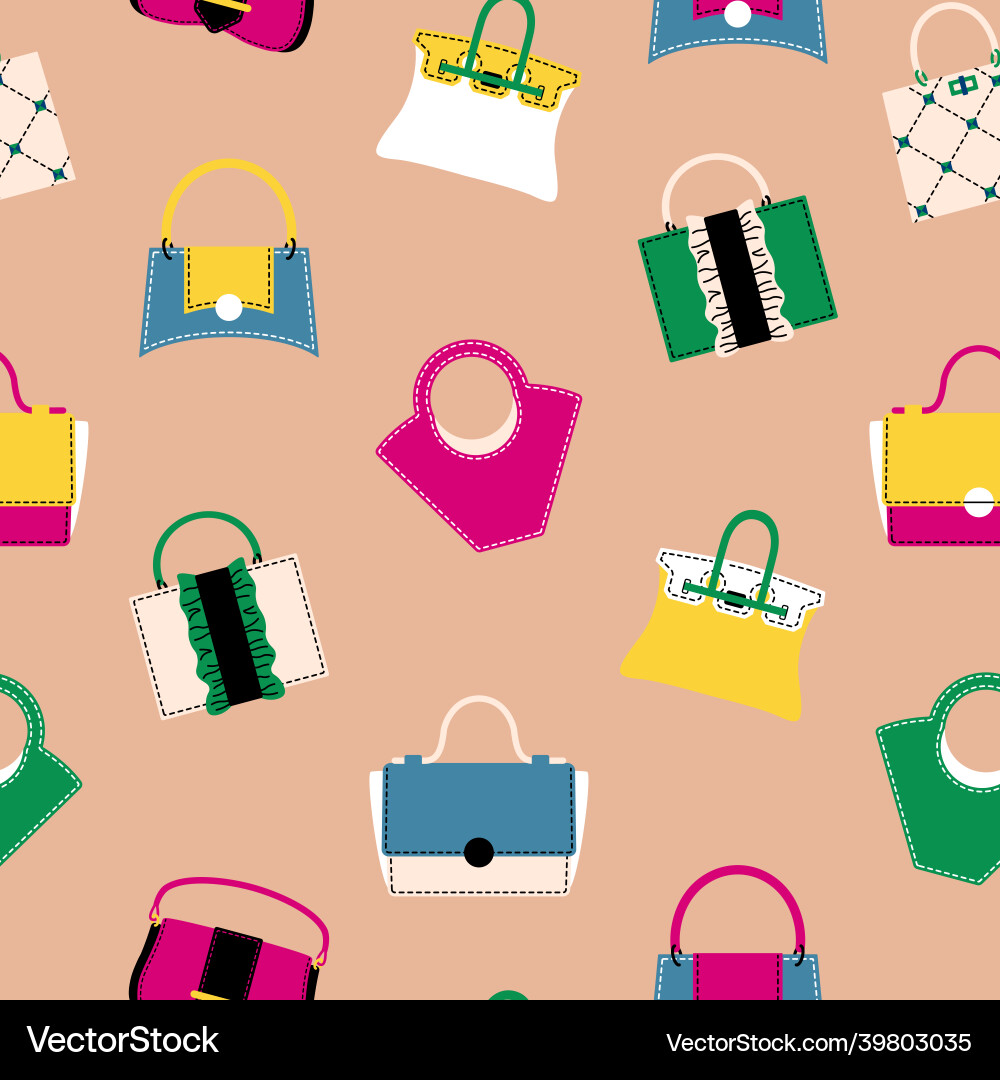 Women purse pattern seamless texture with trendy Vector Image