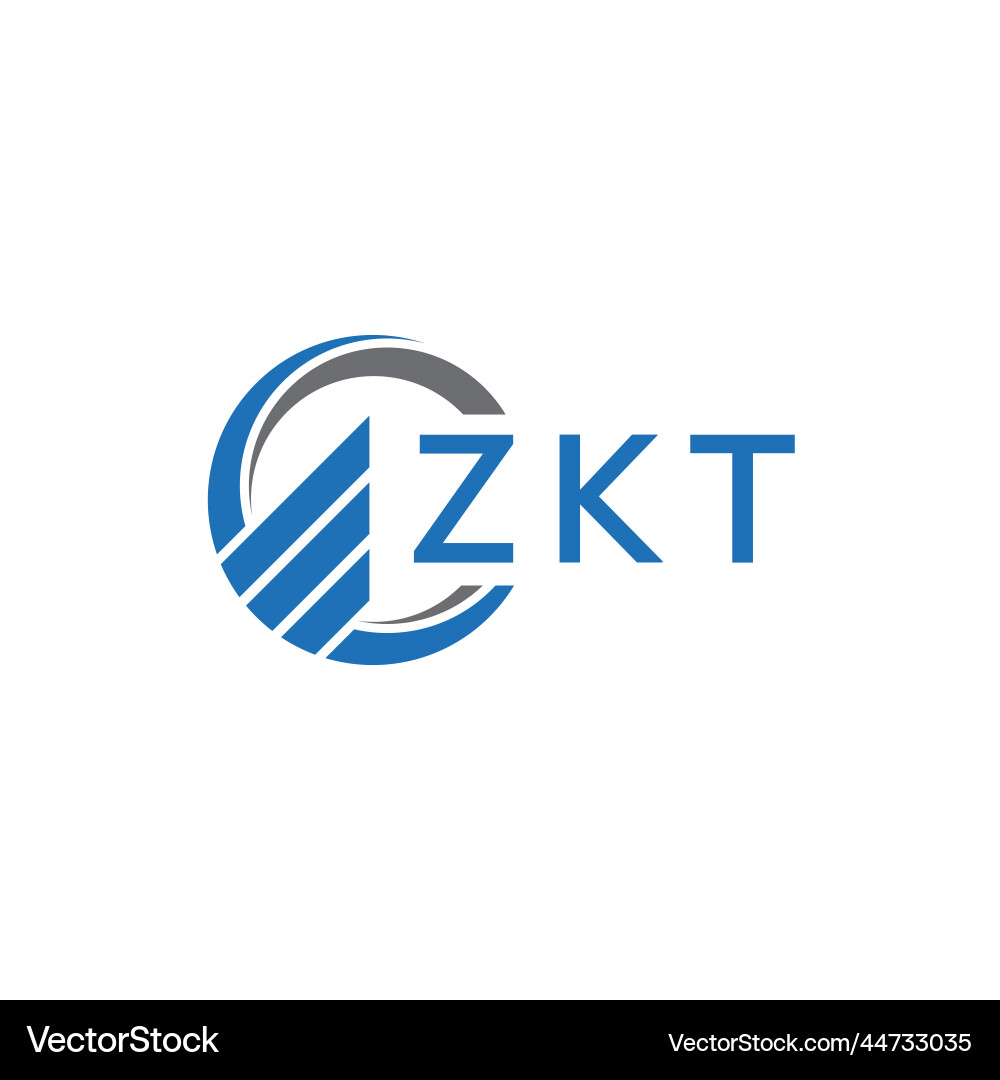Zkt flat accounting logo design on white Vector Image