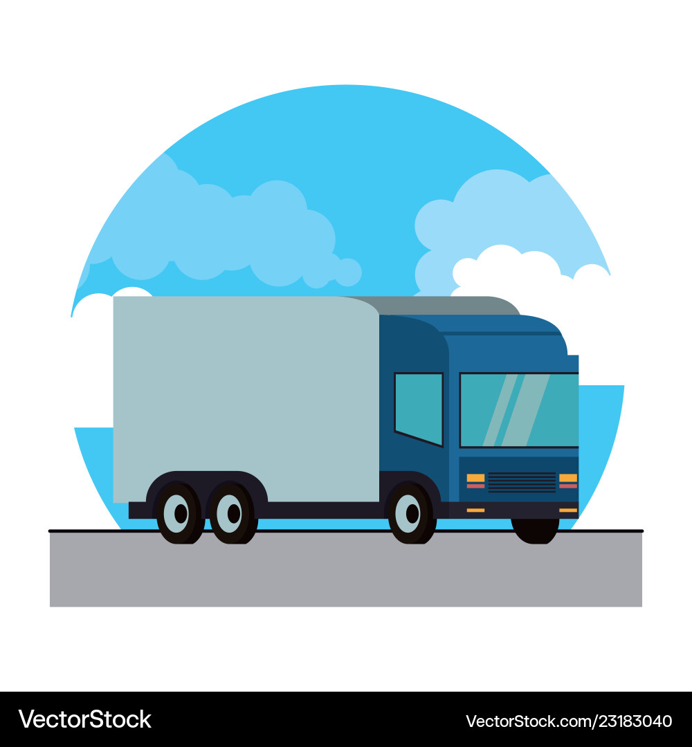 Cargo truck vehicle Royalty Free Vector Image - VectorStock