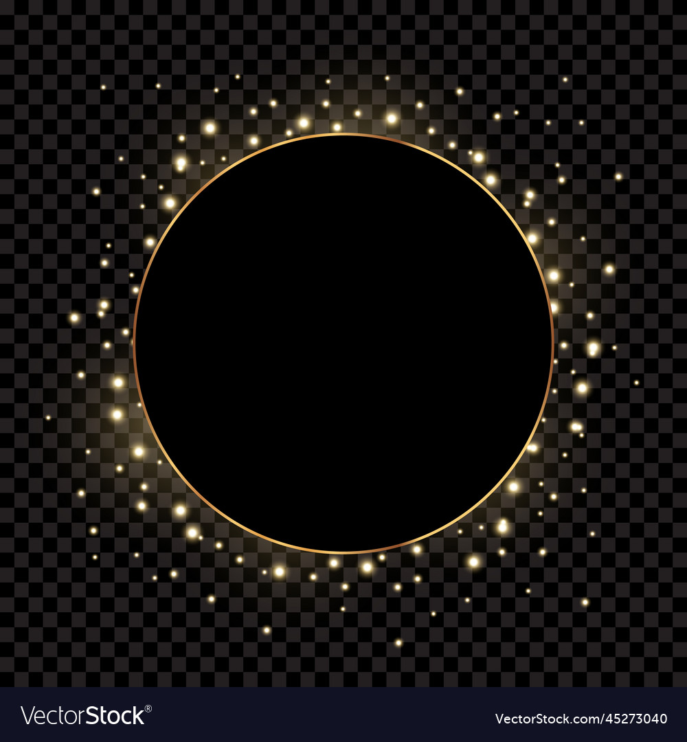 Elegant gold frame glitter confetti isolated Vector Image