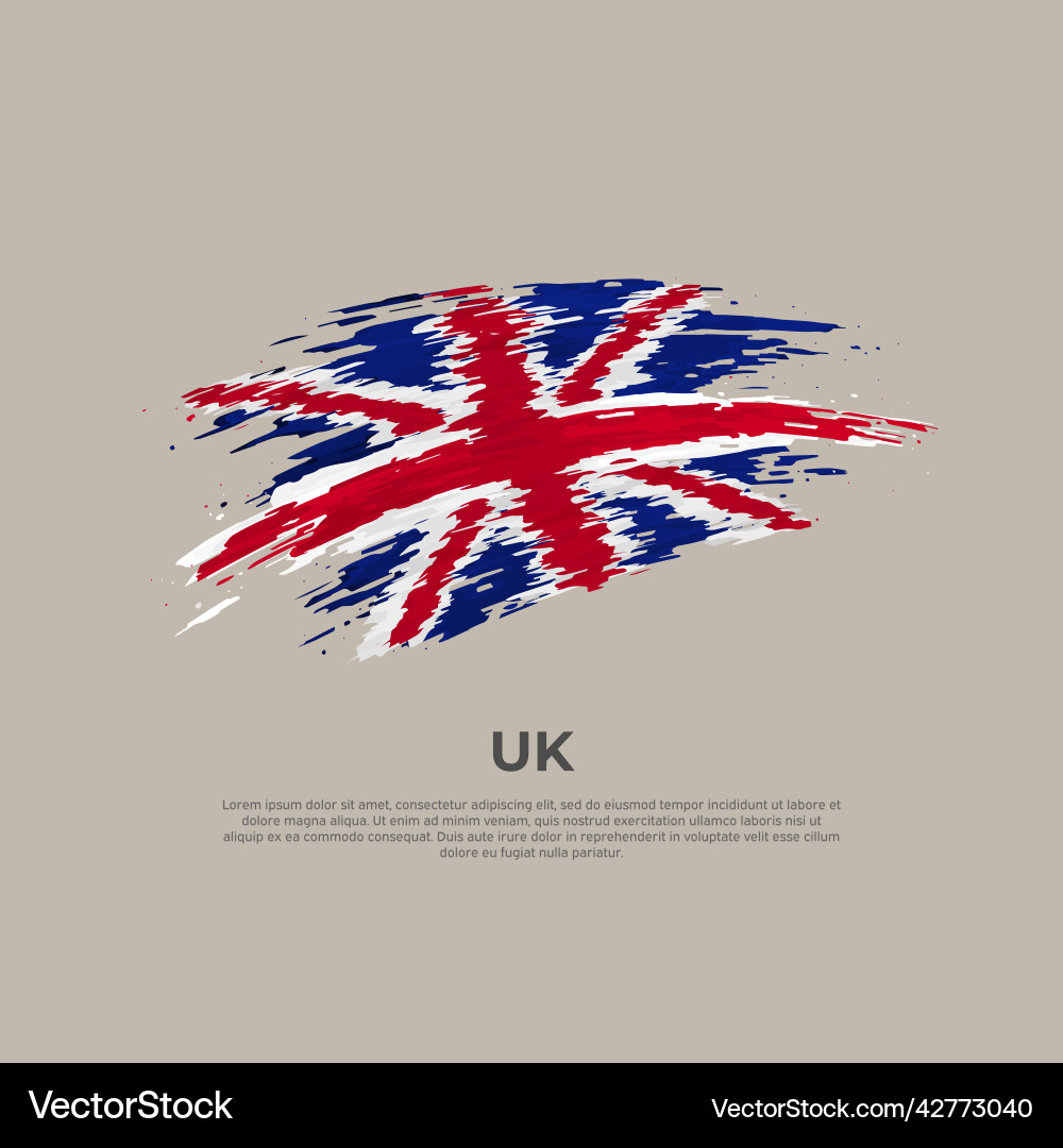 Great britain flag brush painted uk flag Vector Image