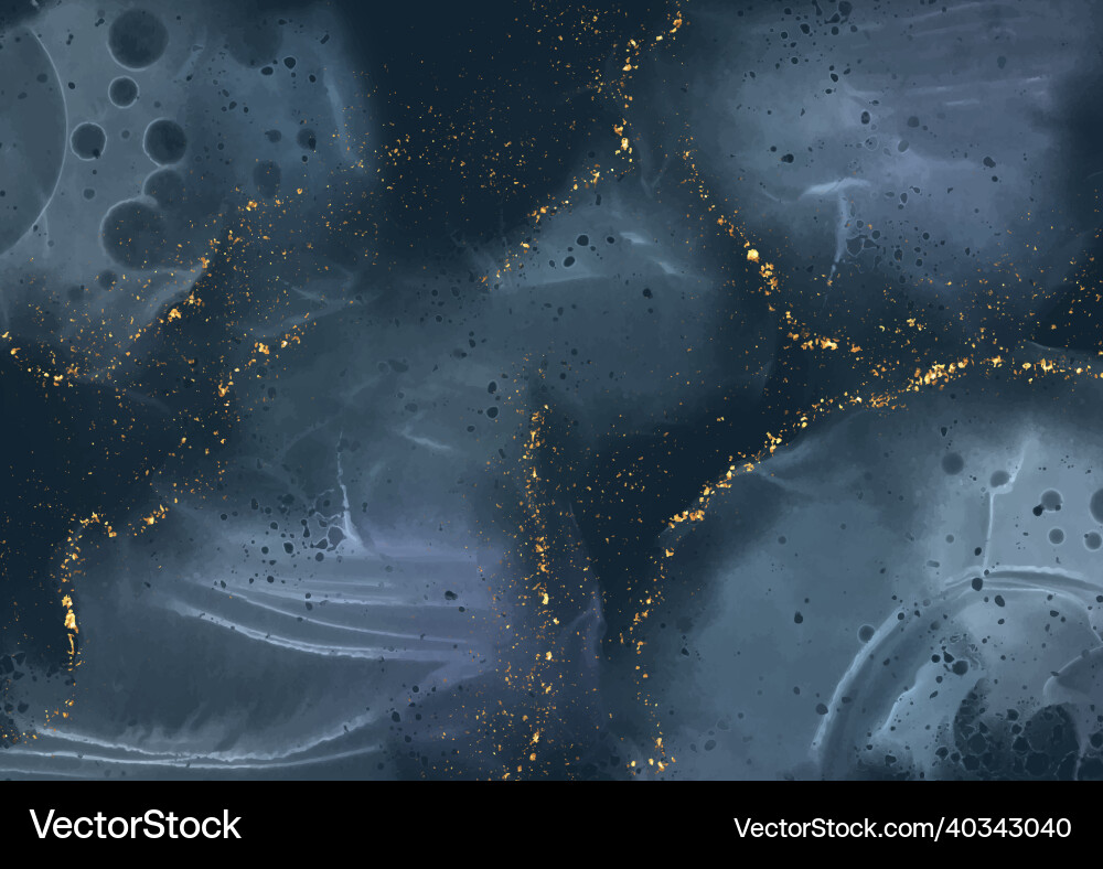 Hand painted alcohol ink background with gold Vector Image