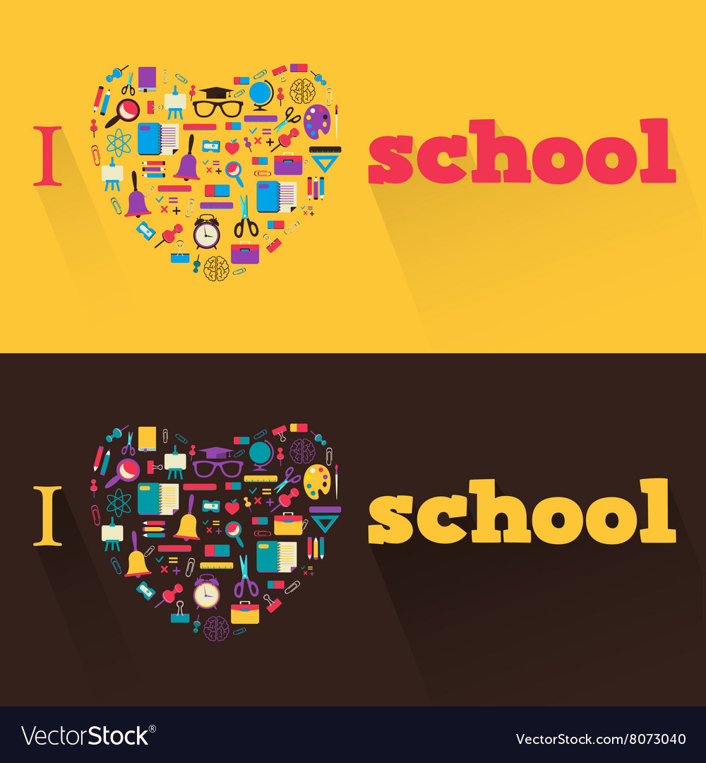 I love school banners with a subjects Royalty Free Vector