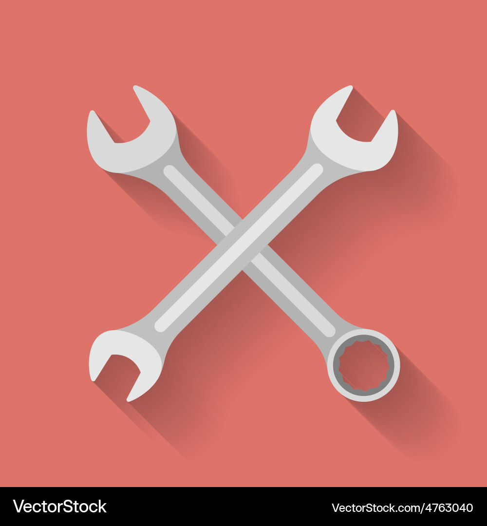 Icon of wrench flat style Royalty Free Vector Image