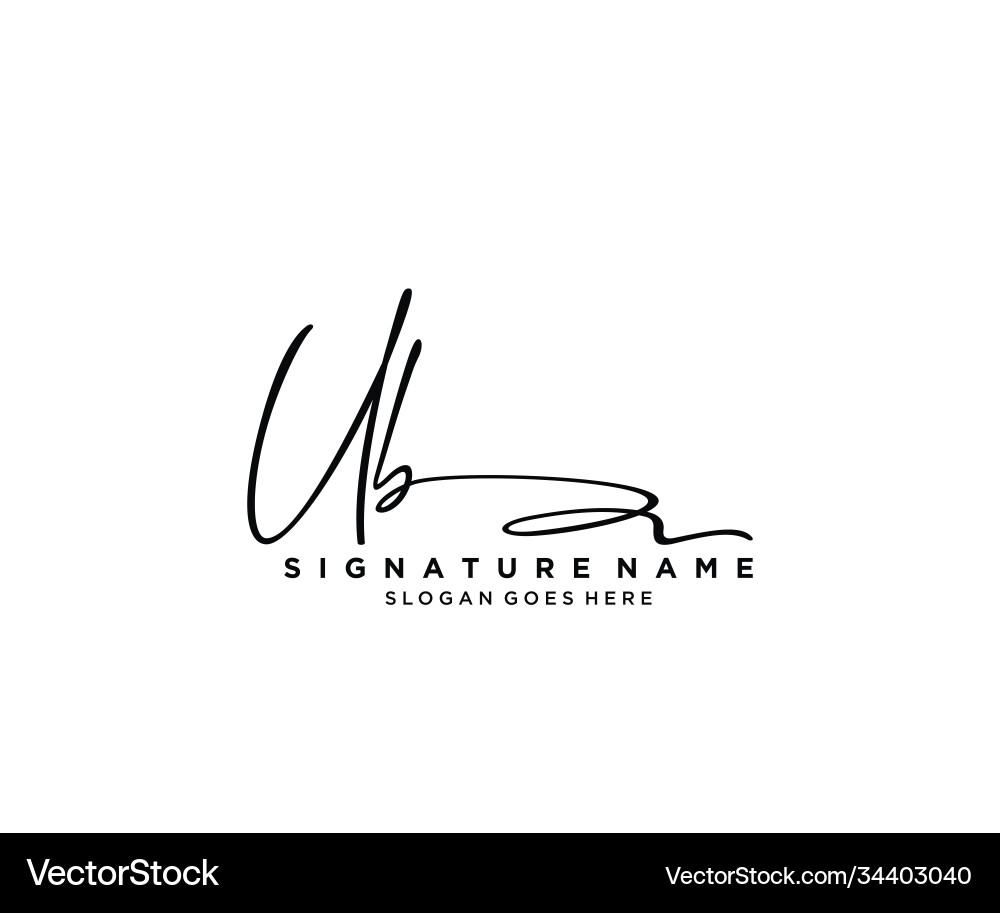Letter ub signature logo template Royalty Free Vector Image