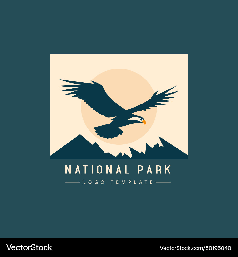 Minimalistic national park logo design a soaring Vector Image